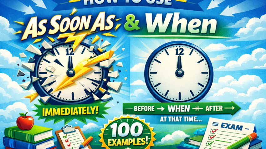 How to Use As Soon As and When: Master English Grammar with 100 Examples